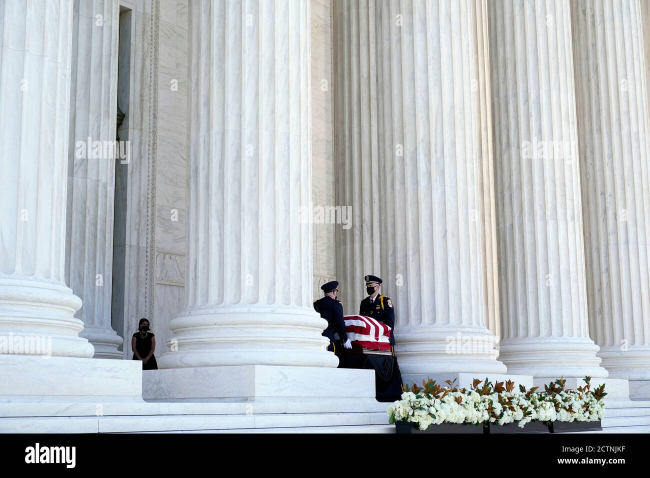 Washington, USA. 23rd Sep, 2020. The flag-dropped casket of Justice ...