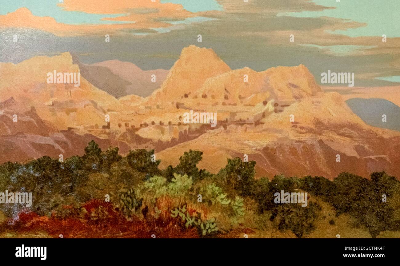 Mount Quarantania [The Mount of Temptation] from Jericho Coloured ...