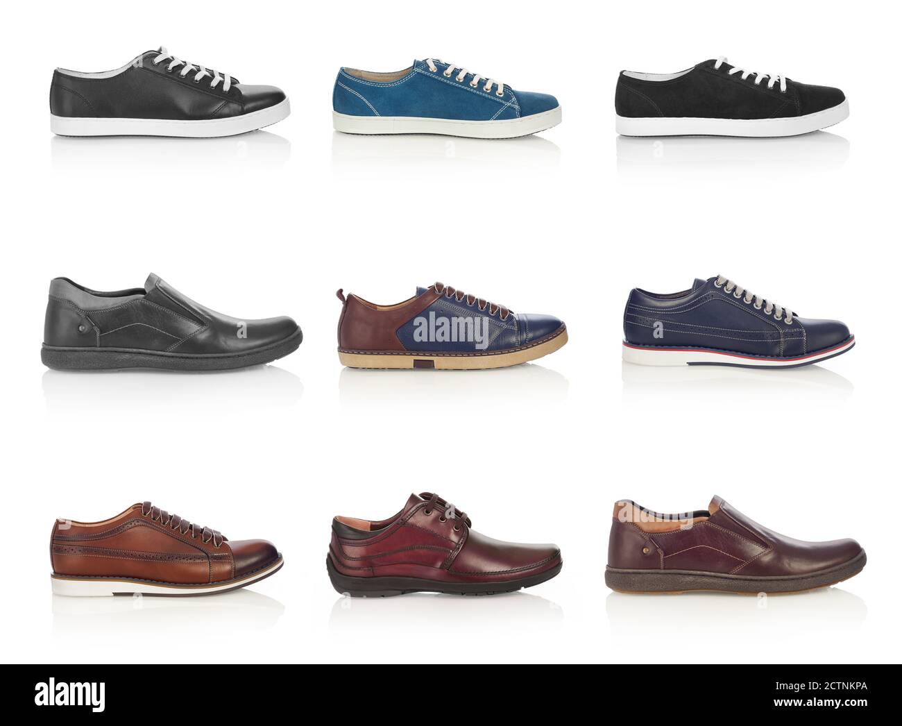 Men casual shoe collection isolated on white Stock Photo - Alamy