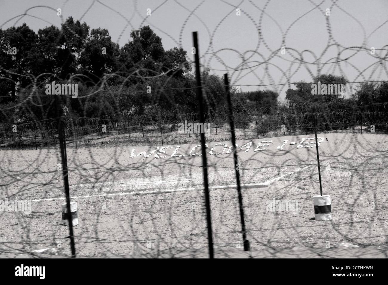 Gaza border barbed wire hi-res stock photography and images - Alamy