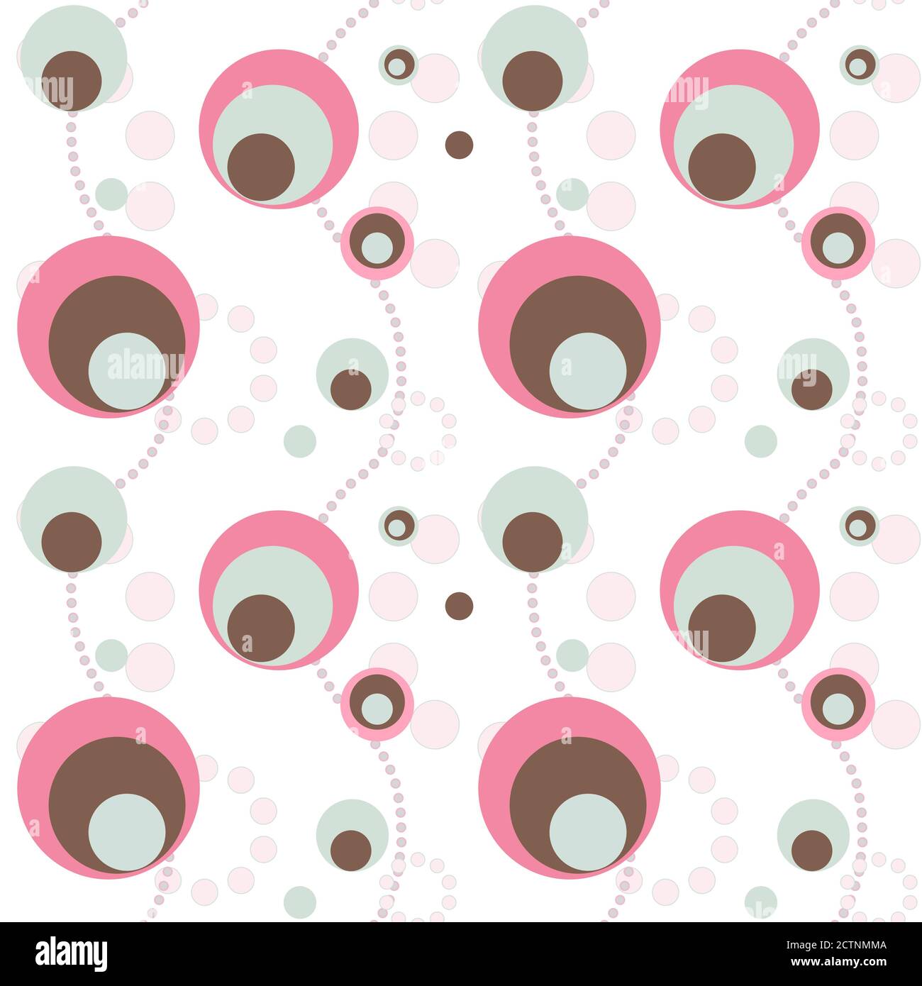 Abstract Pink and green. Pastel retro style circles. Geometric modern ...