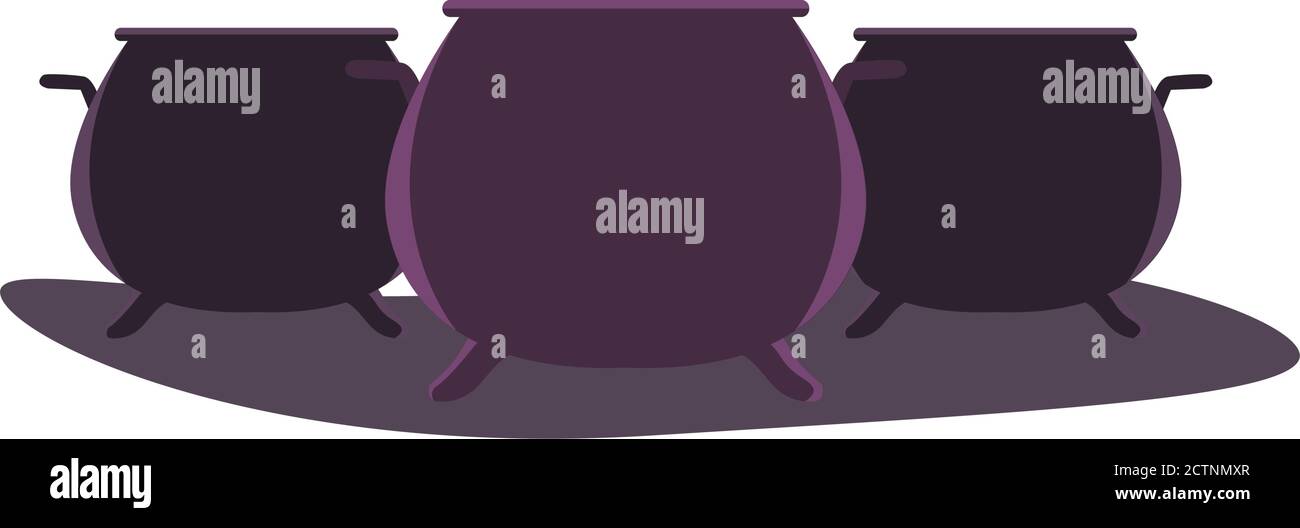 halloween witch cauldrons pots icons vector illustration design Stock ...