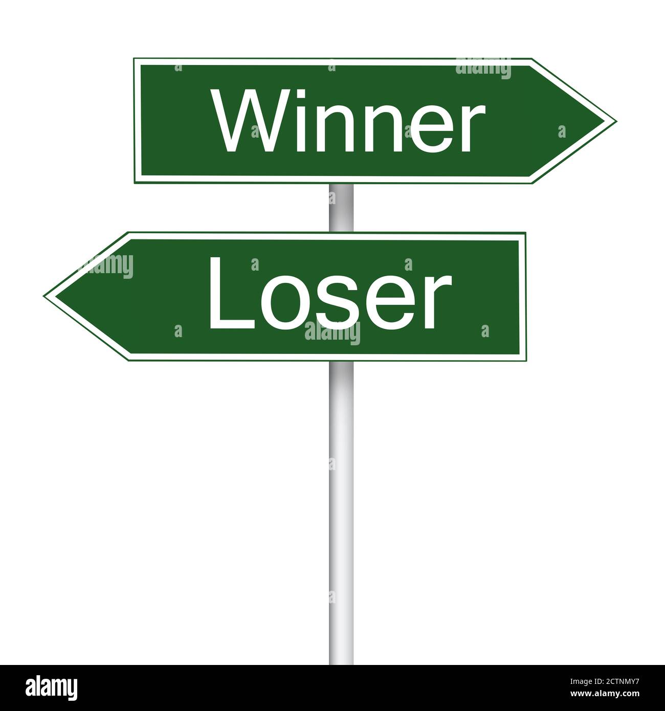 Winner vs looser road sign Stock Photo - Alamy