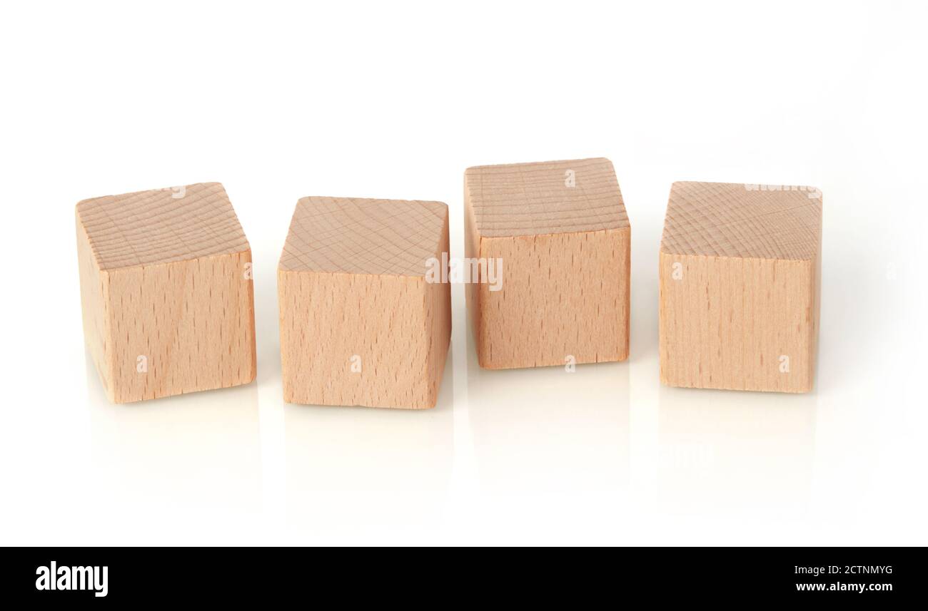 Wooden blocks, white background Stock Photo - Alamy