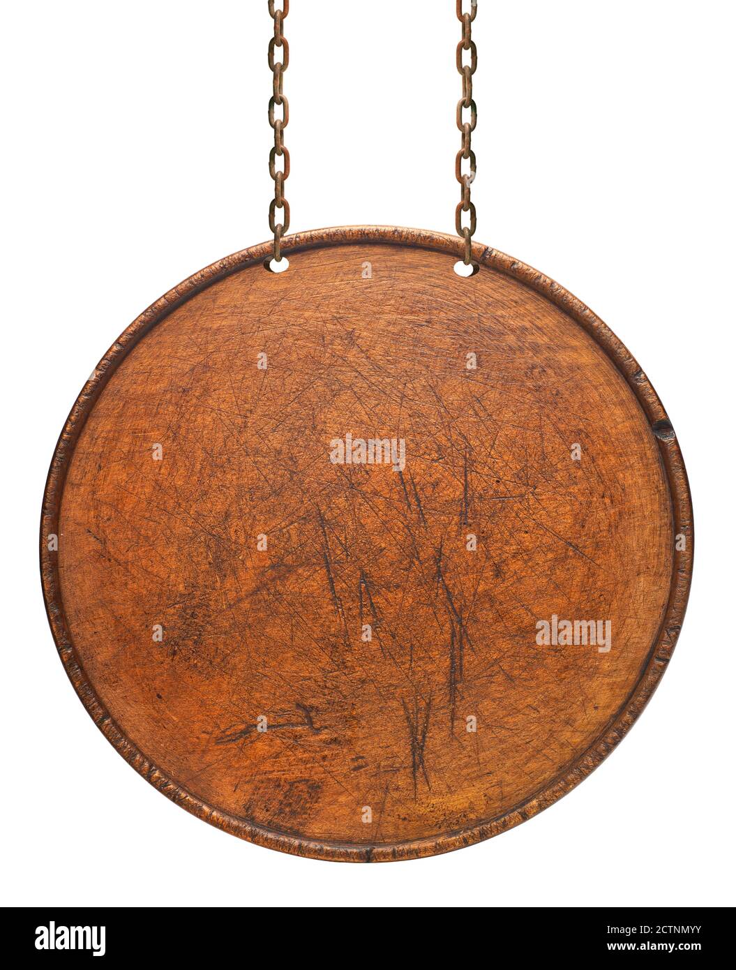 Round wooden hanging sign Cut Out Stock Images & Pictures - Alamy