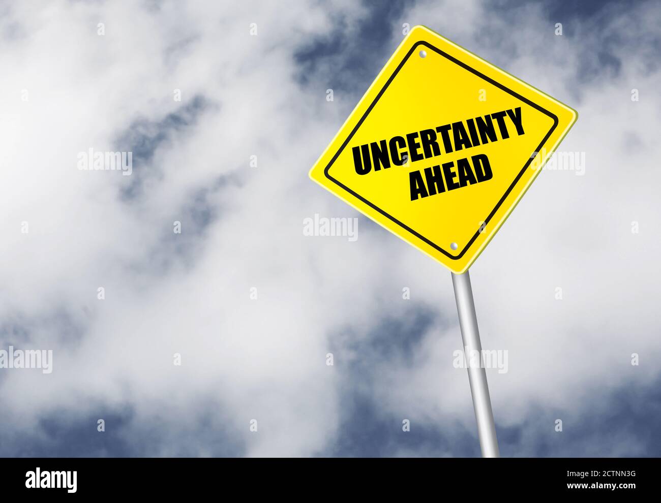 Uncertainty ahead sign Stock Photo - Alamy