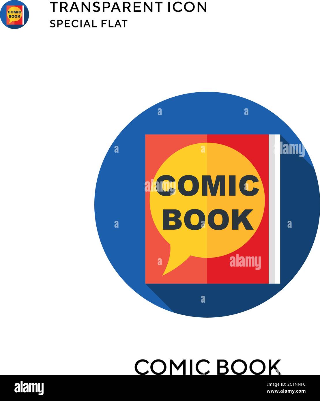 Comic book vector icon. Flat style illustration. EPS 10 vector Stock ...