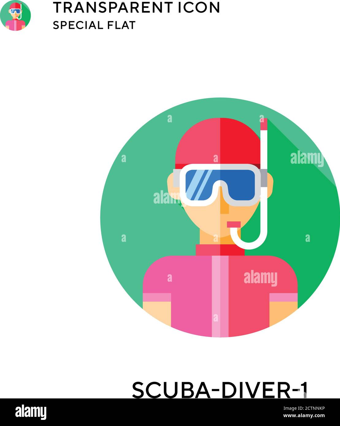 Scuba-diver-1 vector icon. Flat style illustration. EPS 10 vector Stock ...