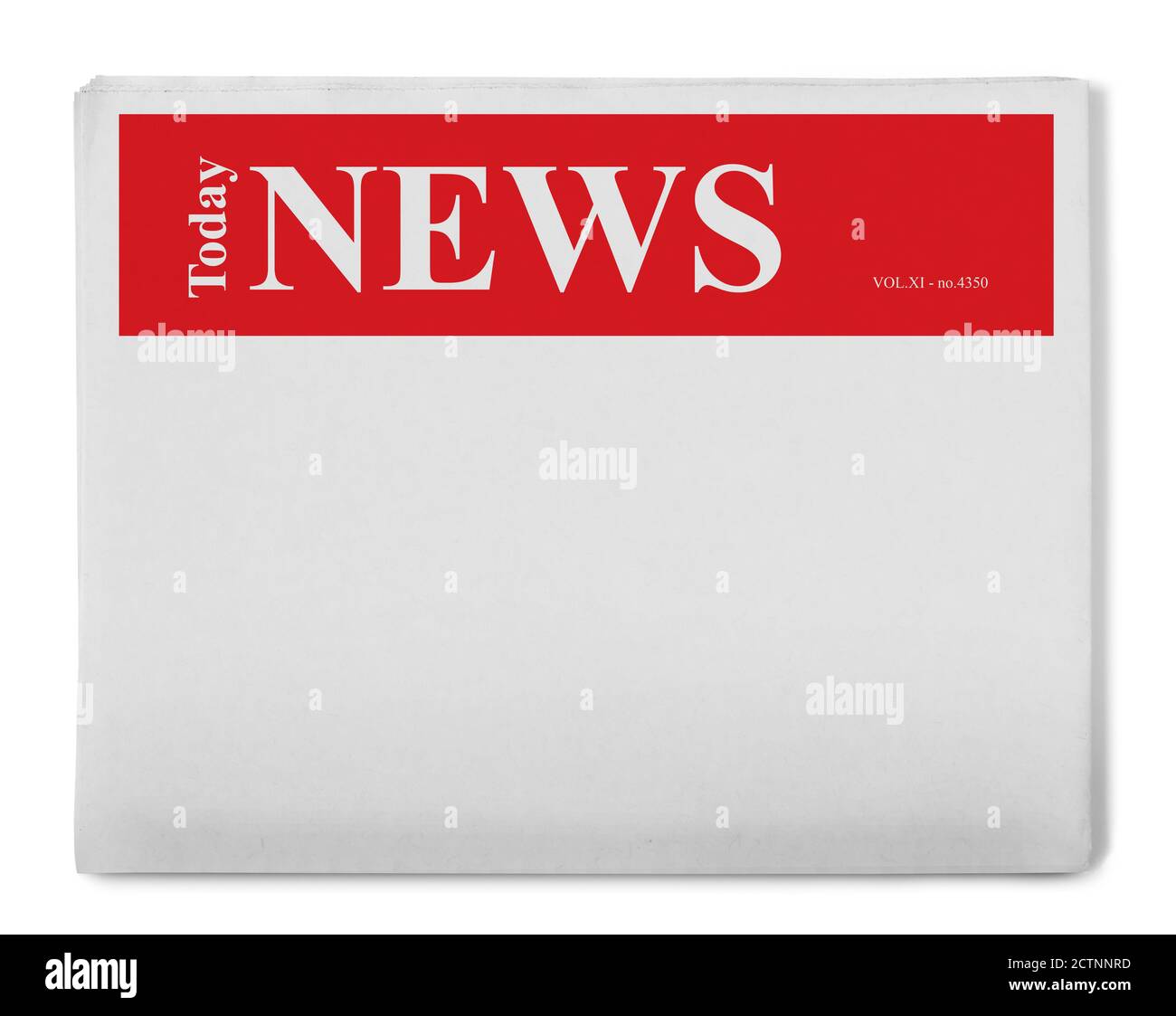 Blank grey newspaper on white background Stock Photo - Alamy