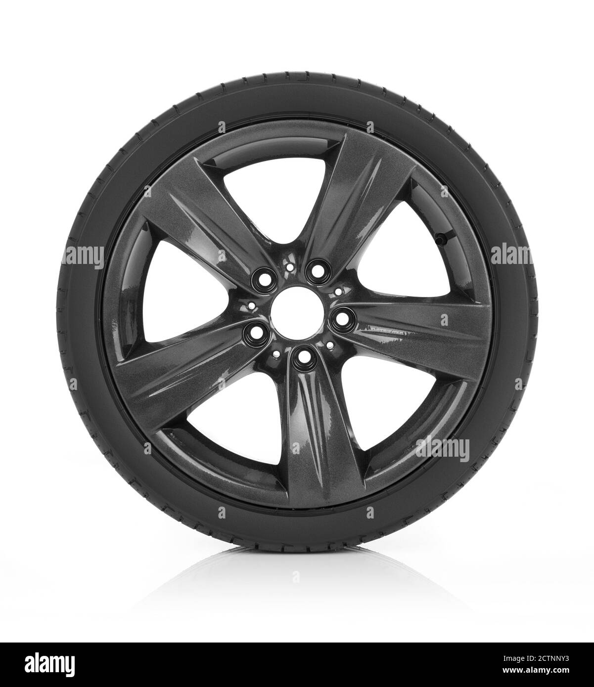 Car wheel isolated on white Stock Photo - Alamy