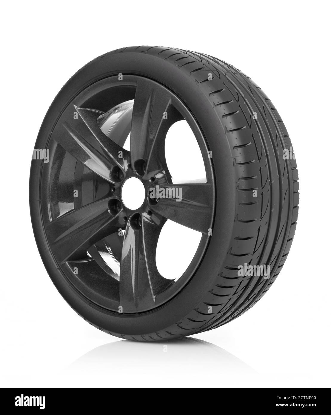 Car wheel isolated on white Stock Photo - Alamy