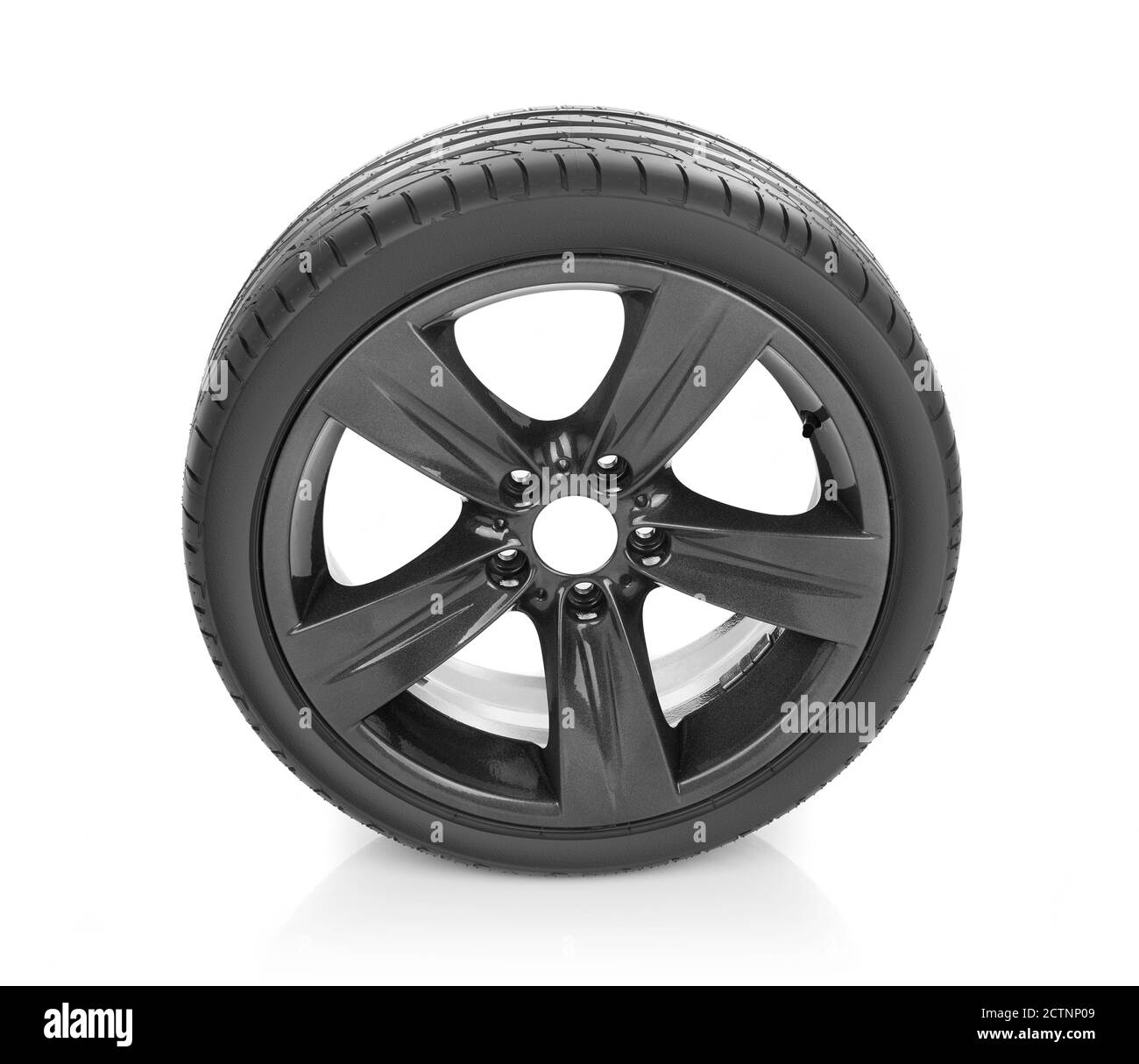 Car wheel isolated on white Stock Photo - Alamy