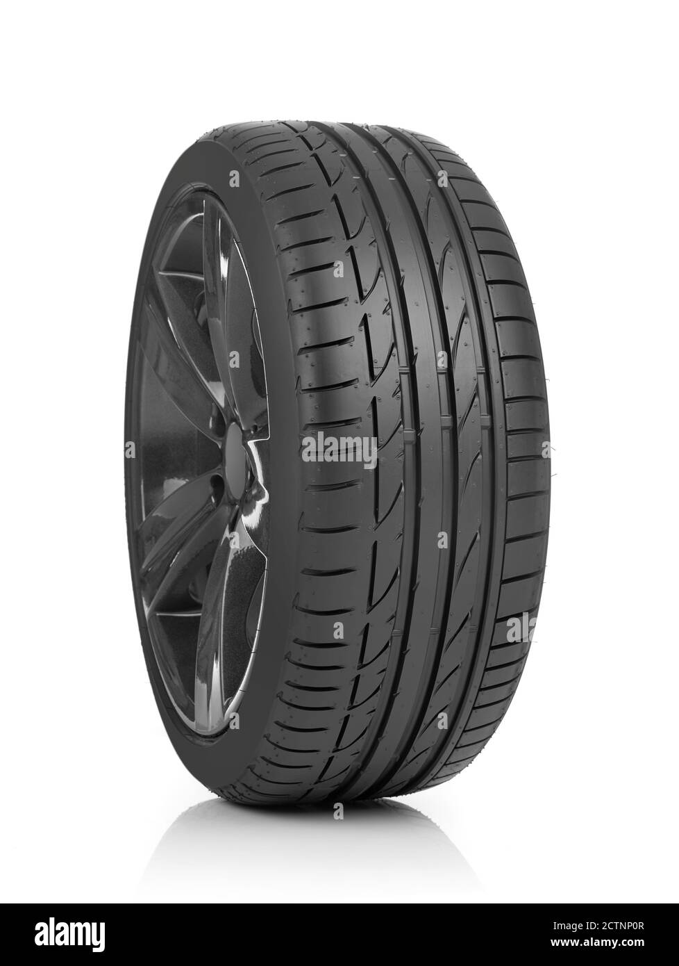 Car wheel isolated on white Stock Photo - Alamy