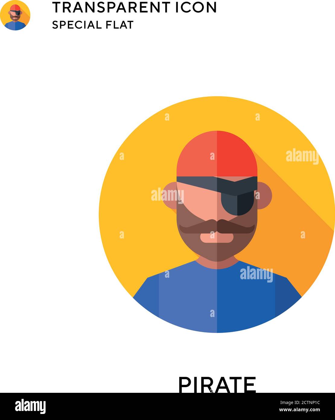 Pirate vector icon. Flat style illustration. EPS 10 vector Stock Vector ...