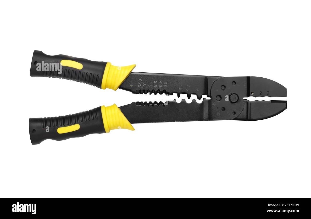 Wire cutter on white background Stock Photo - Alamy