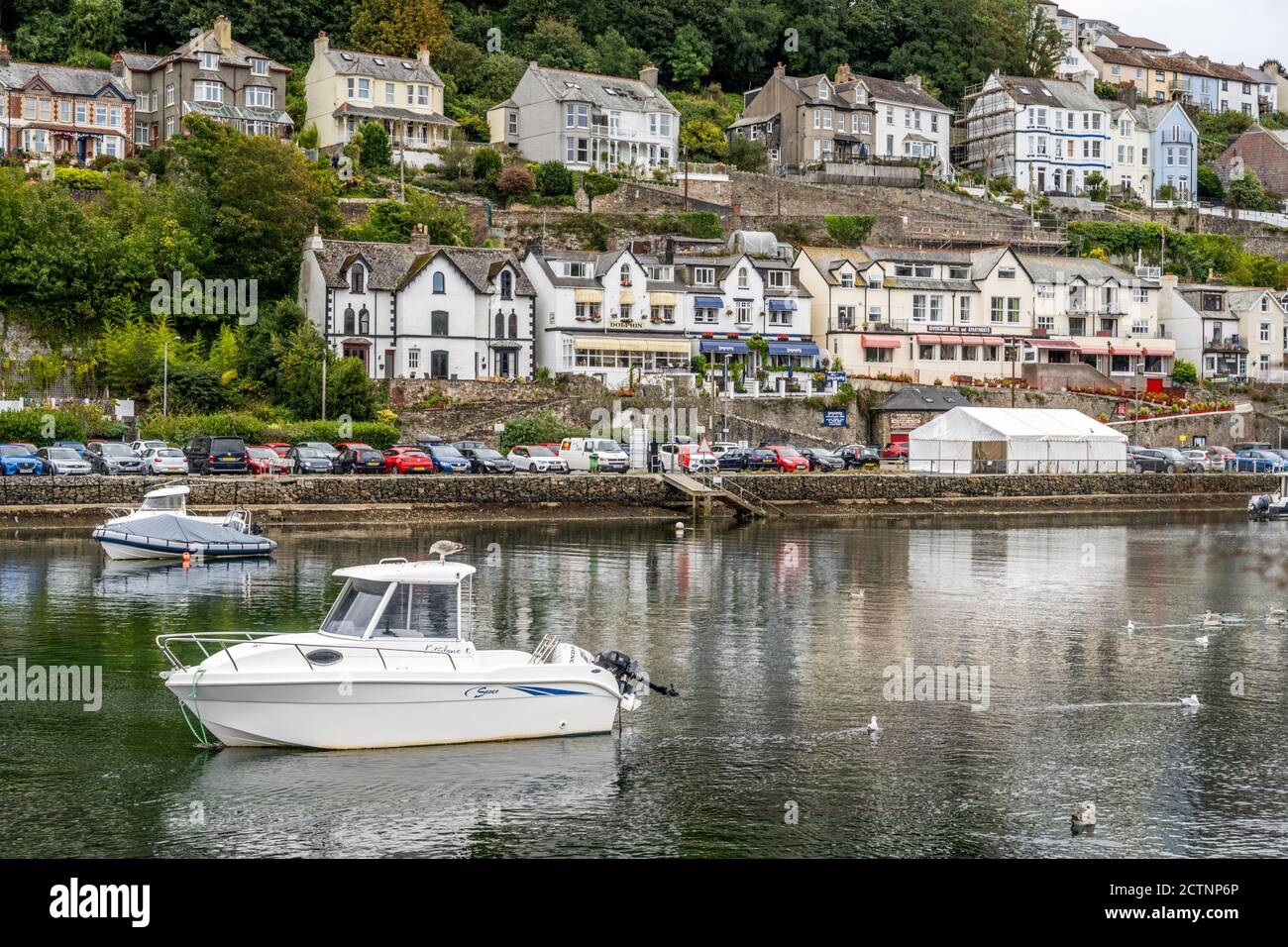 View of East Looe, across the East Looe River, Looe, Cornwall, UK Stock ...