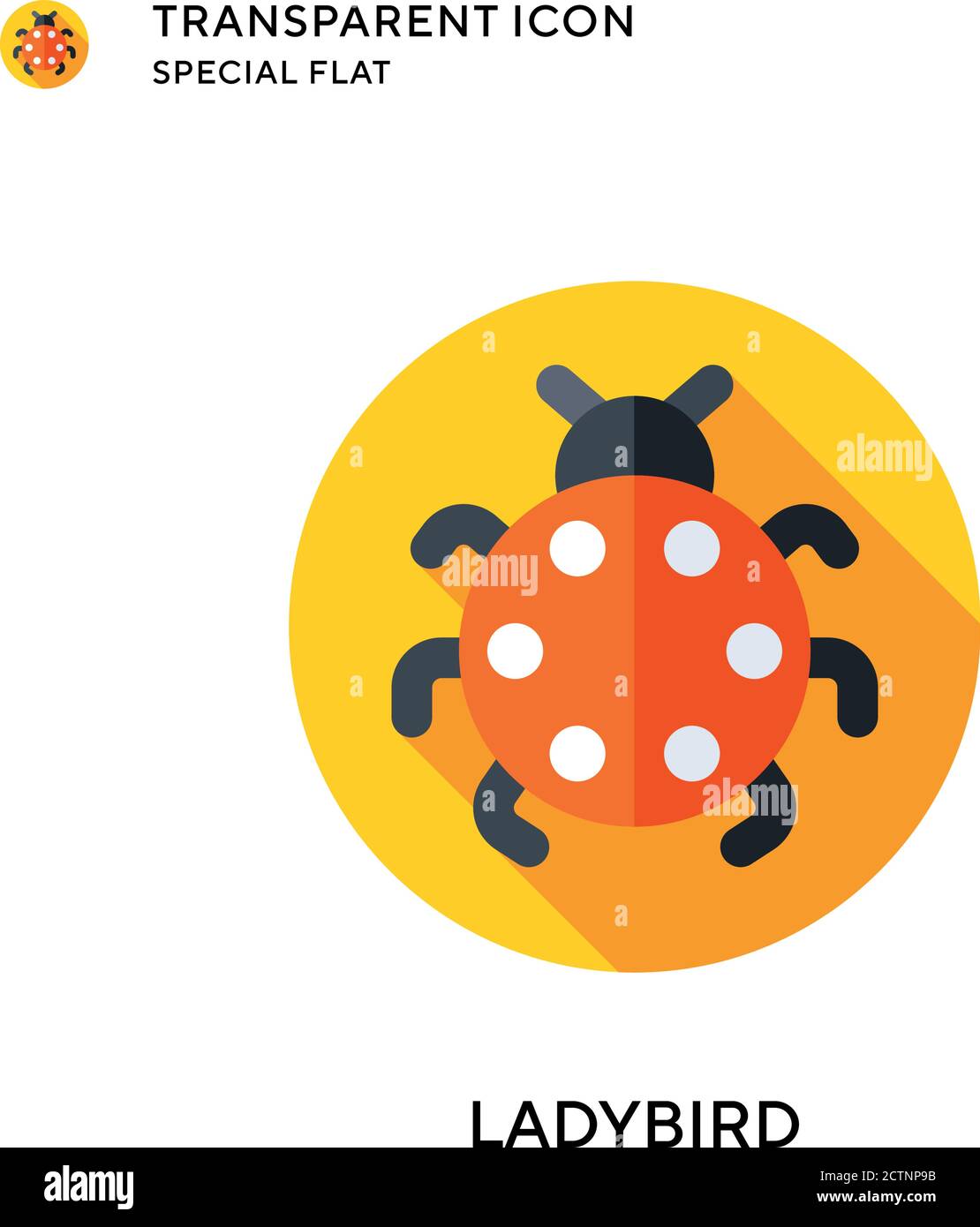 Ladybird vector icon. Flat style illustration. EPS 10 vector Stock ...