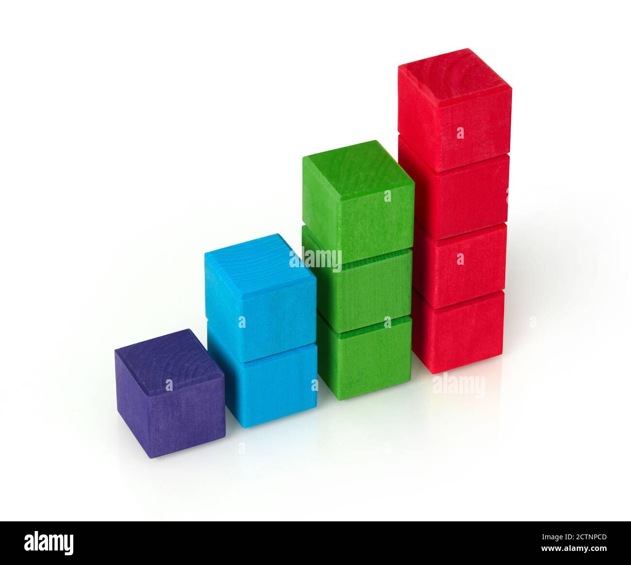 Wooden toy blocks on white background Stock Photo - Alamy