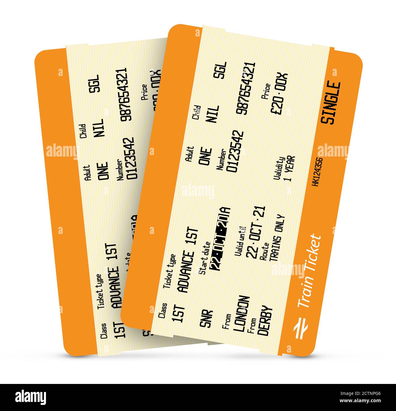 Train ticket on white background Stock Photo - Alamy