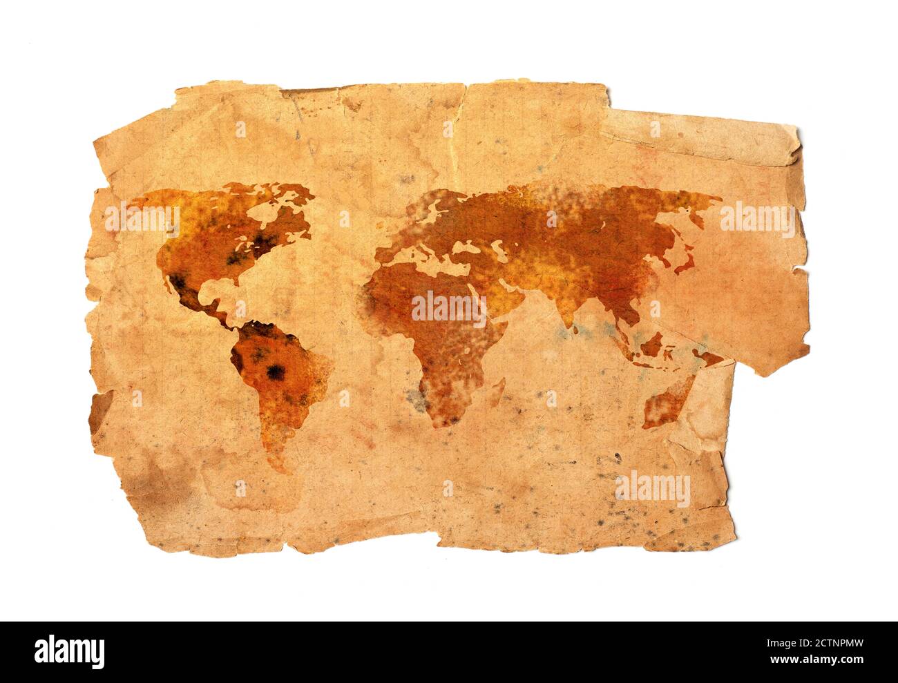 World map on treasure Cut Out Stock Images & Pictures - Alamy