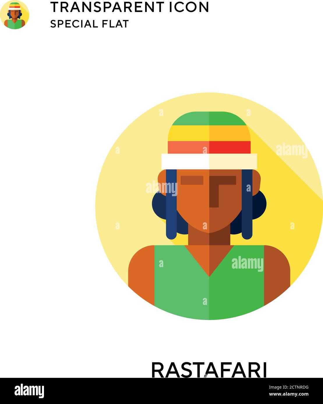Rastafari vector icon. Flat style illustration. EPS 10 vector Stock ...