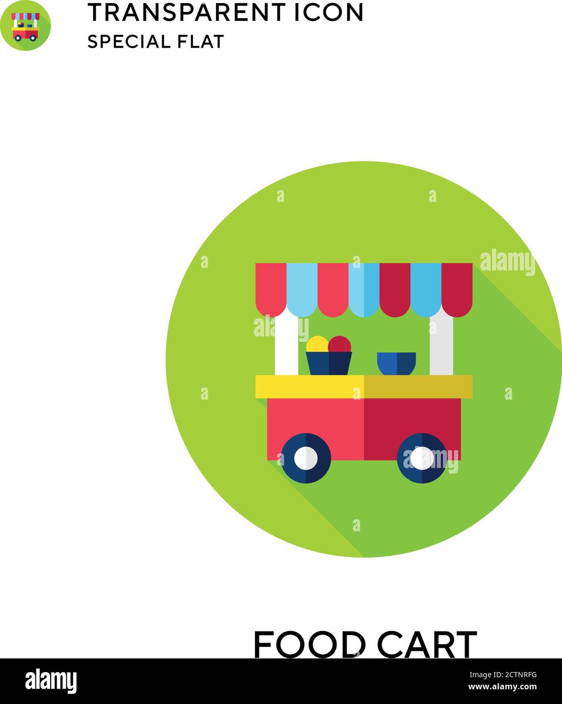 Food cart vector icon. Flat style illustration. EPS 10 vector Stock ...
