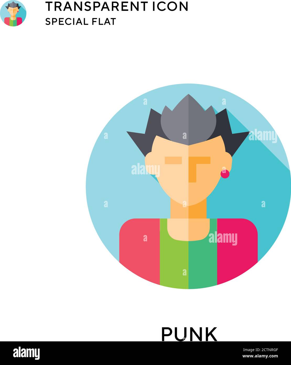 Punk vector icon. Flat style illustration. EPS 10 vector Stock Vector ...