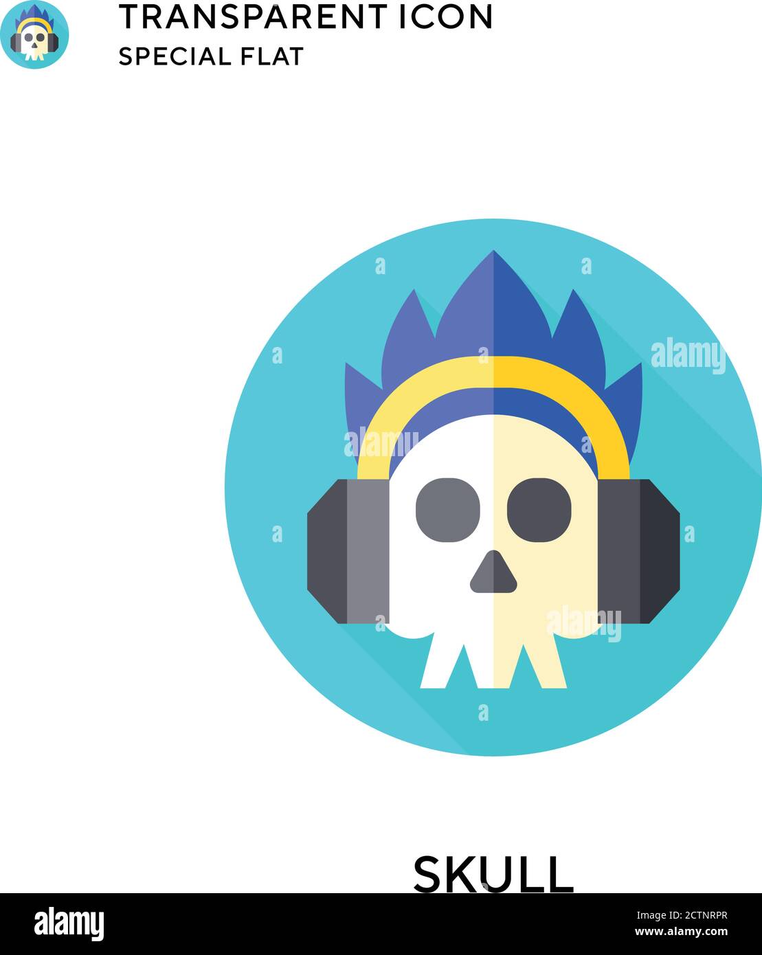 Skull vector icon. Flat style illustration. EPS 10 vector Stock Vector ...