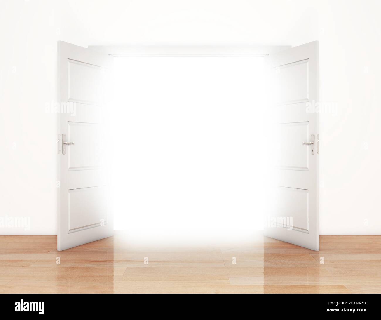Open door with light coming out Stock Photo - Alamy