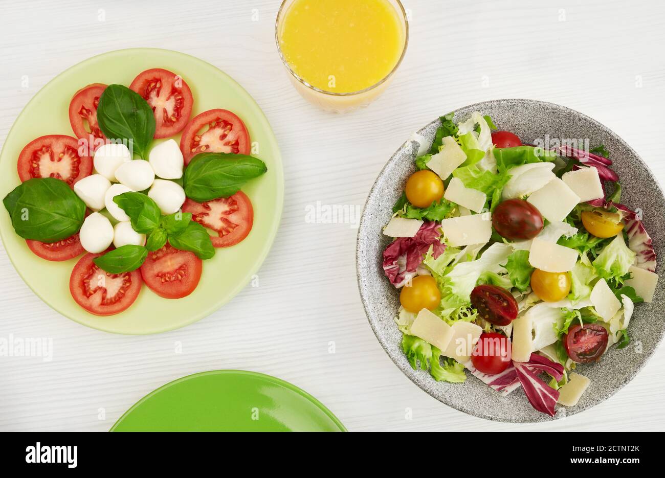 Vegetarian food on table Stock Photo - Alamy