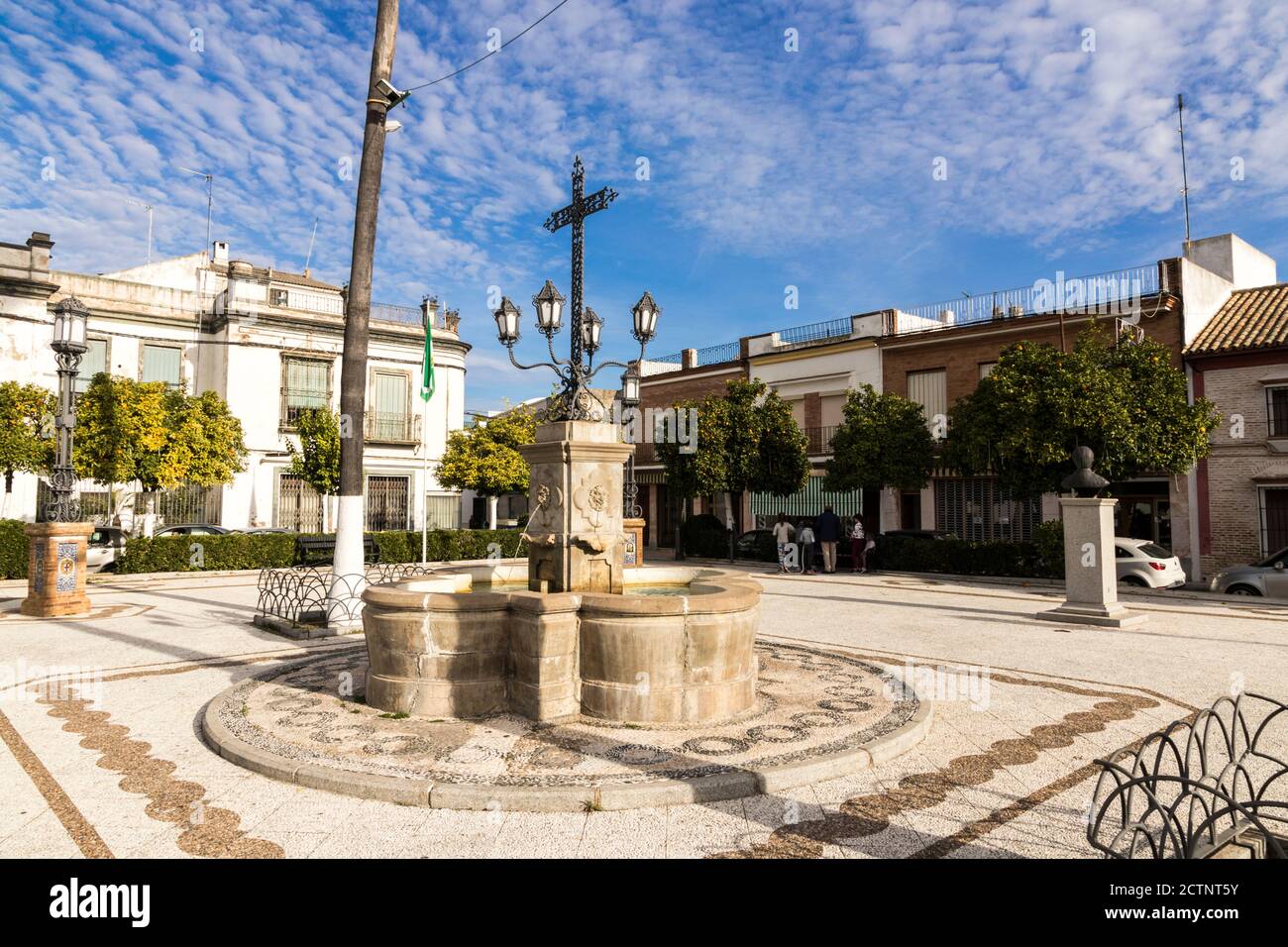Lora del Rio, Spain. The Plaza de Andalucia, a square in front of the ...