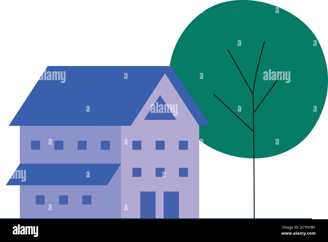 house with tree vector design Stock Vector Image & Art - Alamy