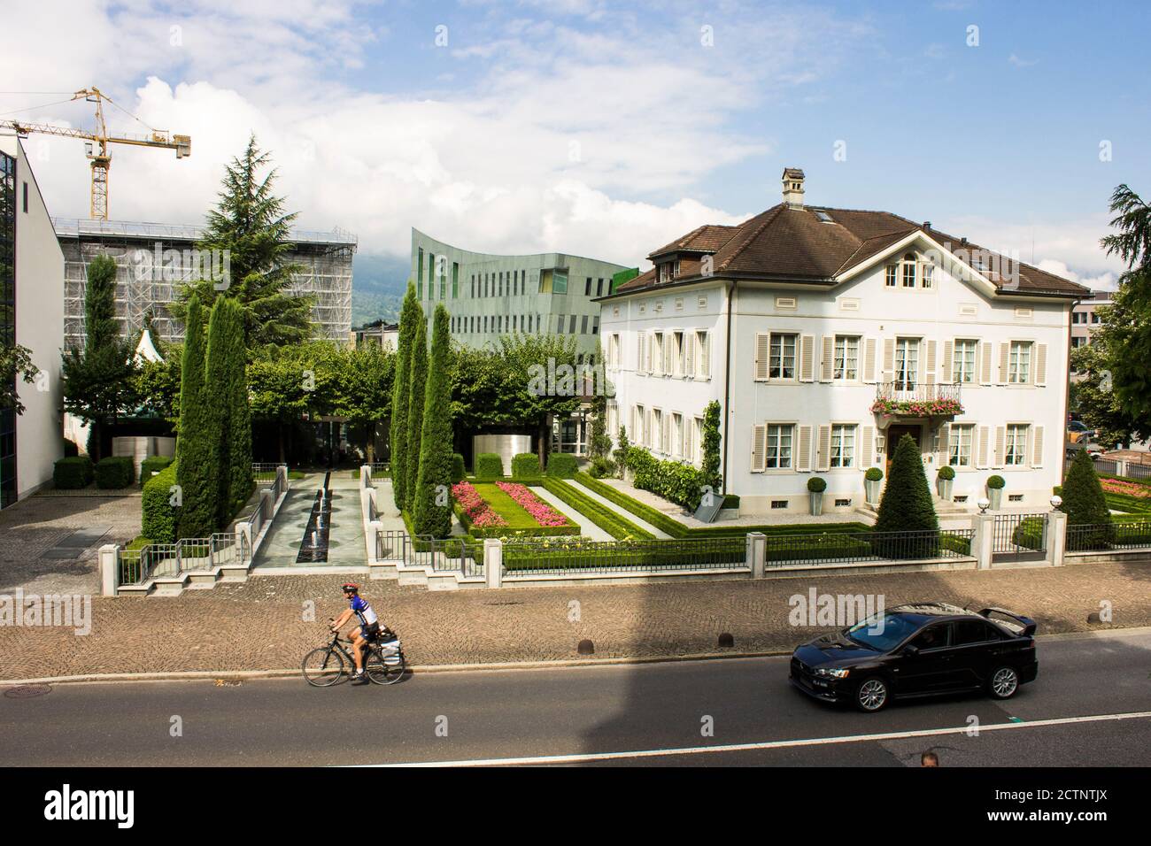 Vaduz, Liechtenstein. Streets of the capital city of the Principality ...