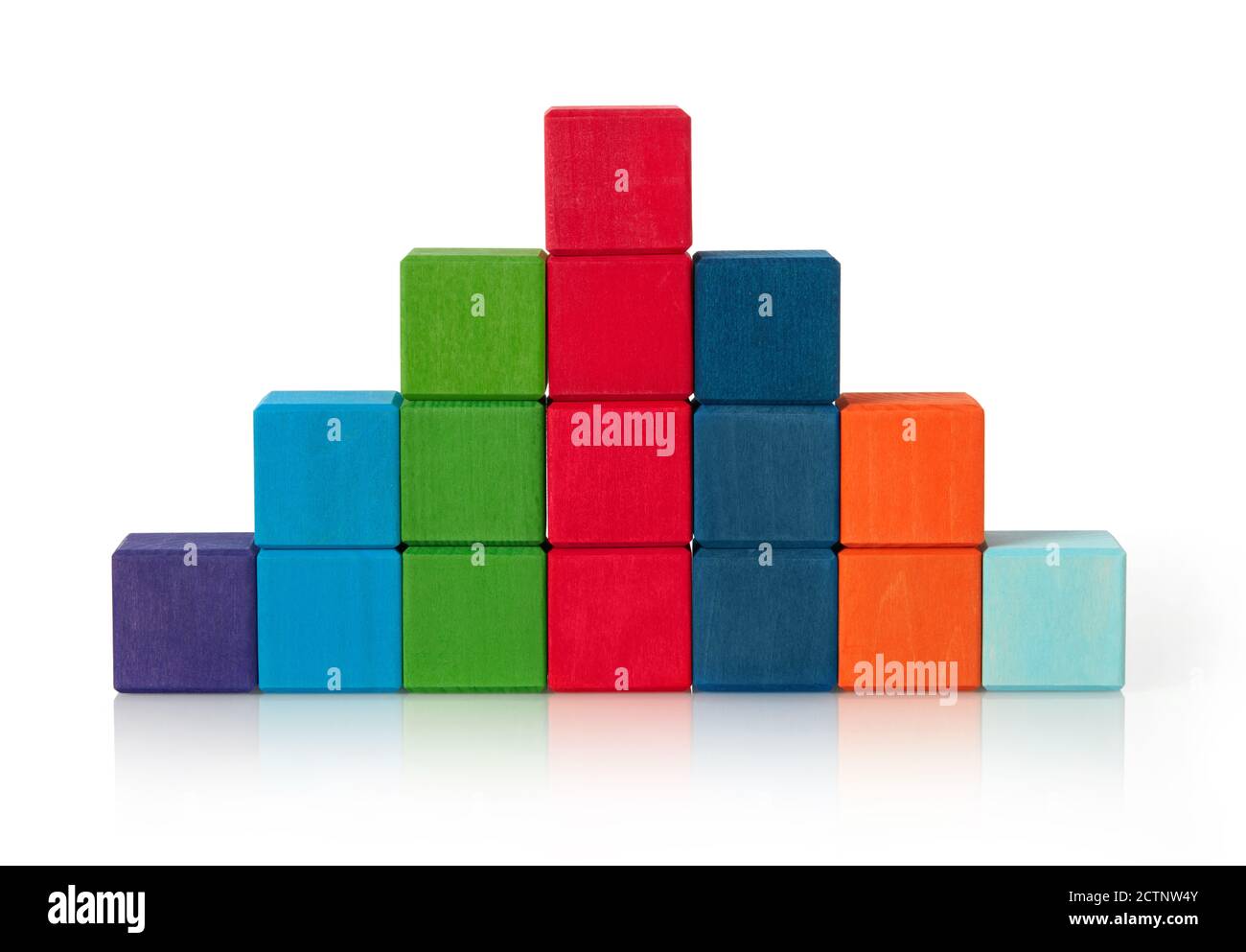 Wooden toy blocks on white background Stock Photo - Alamy