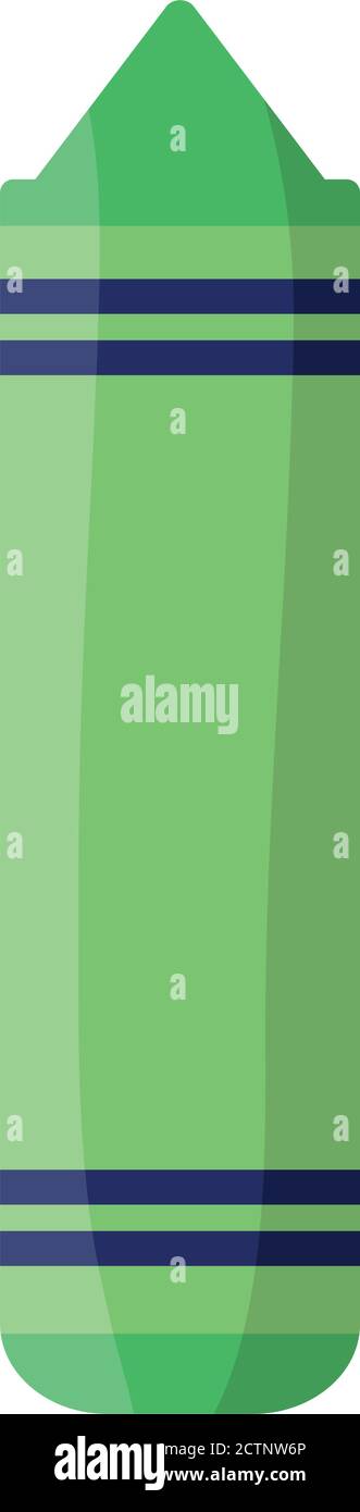 green crayon school supply isolated icon vector illustration design ...