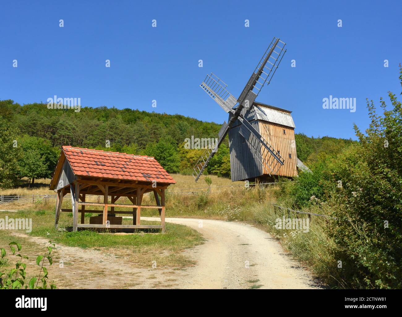 Traditional Windmill made from wood in Germany Stock Photo - Alamy