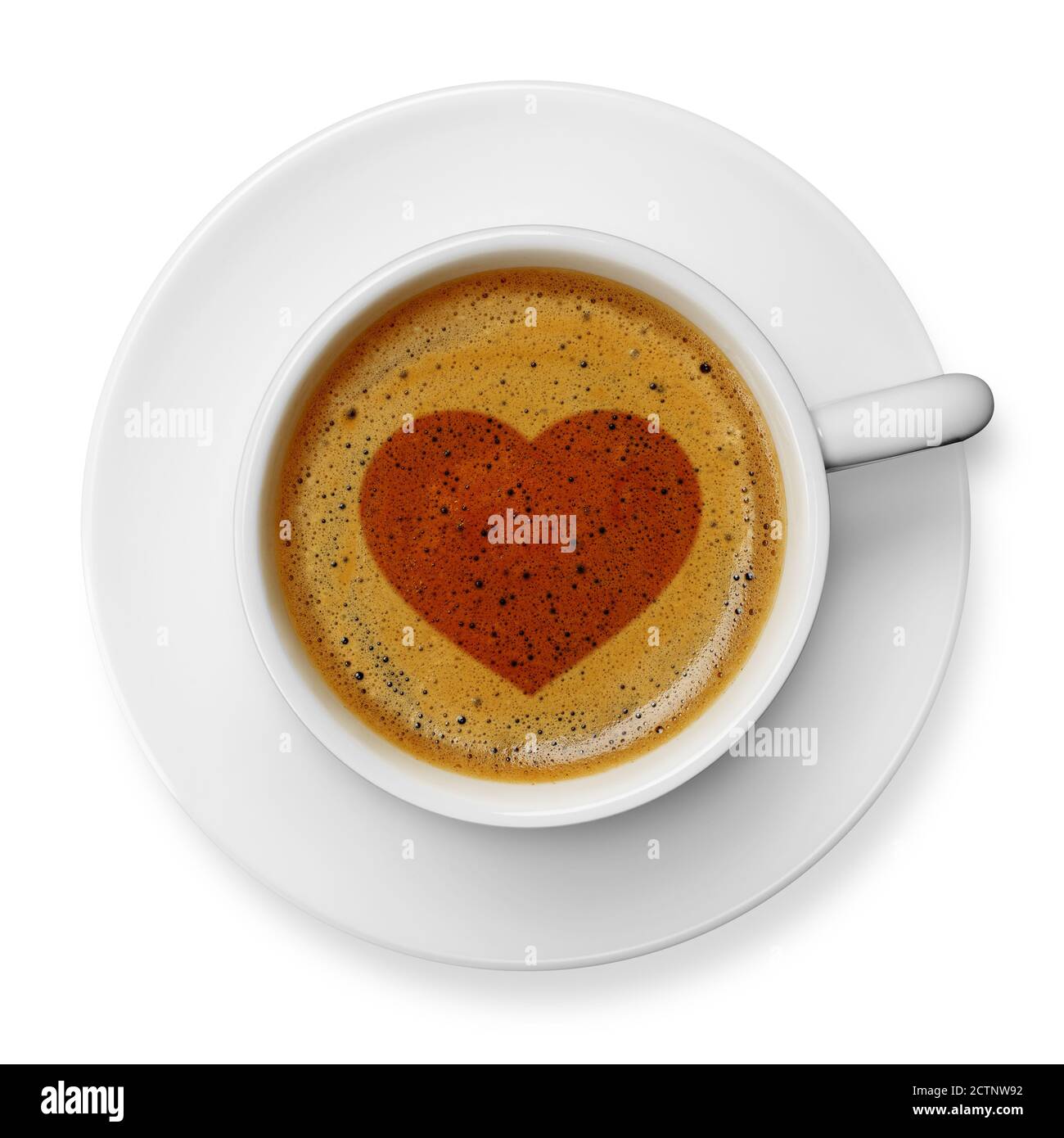 Heart coffee cup above view Cut Out Stock Images & Pictures - Alamy