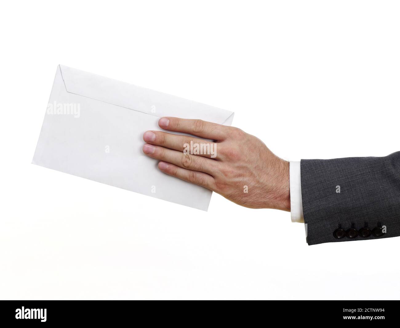Mailman holding a white envelope Stock Photo - Alamy