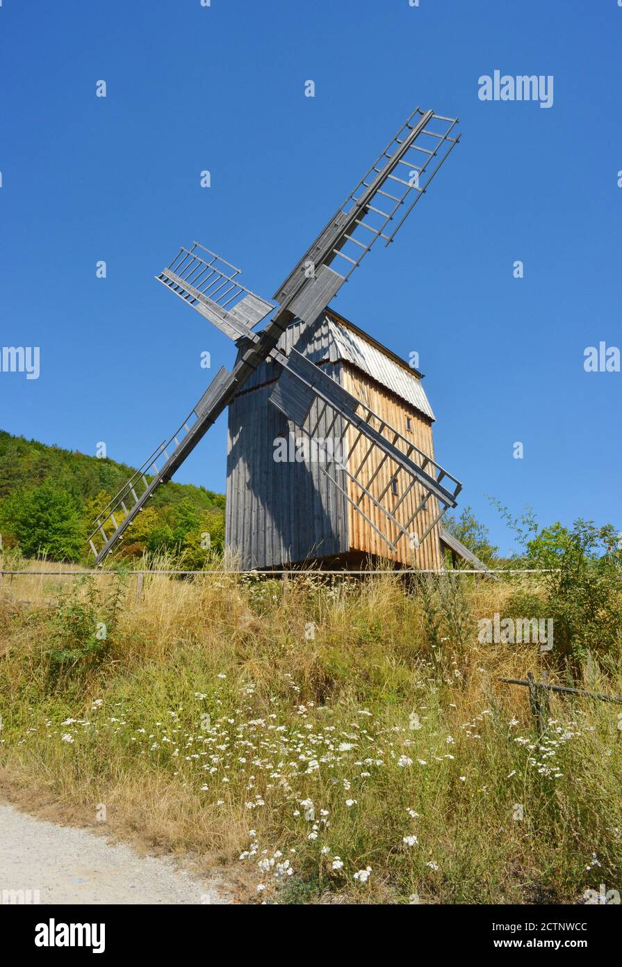 Traditional old wooden windmill in Germany Stock Photo - Alamy