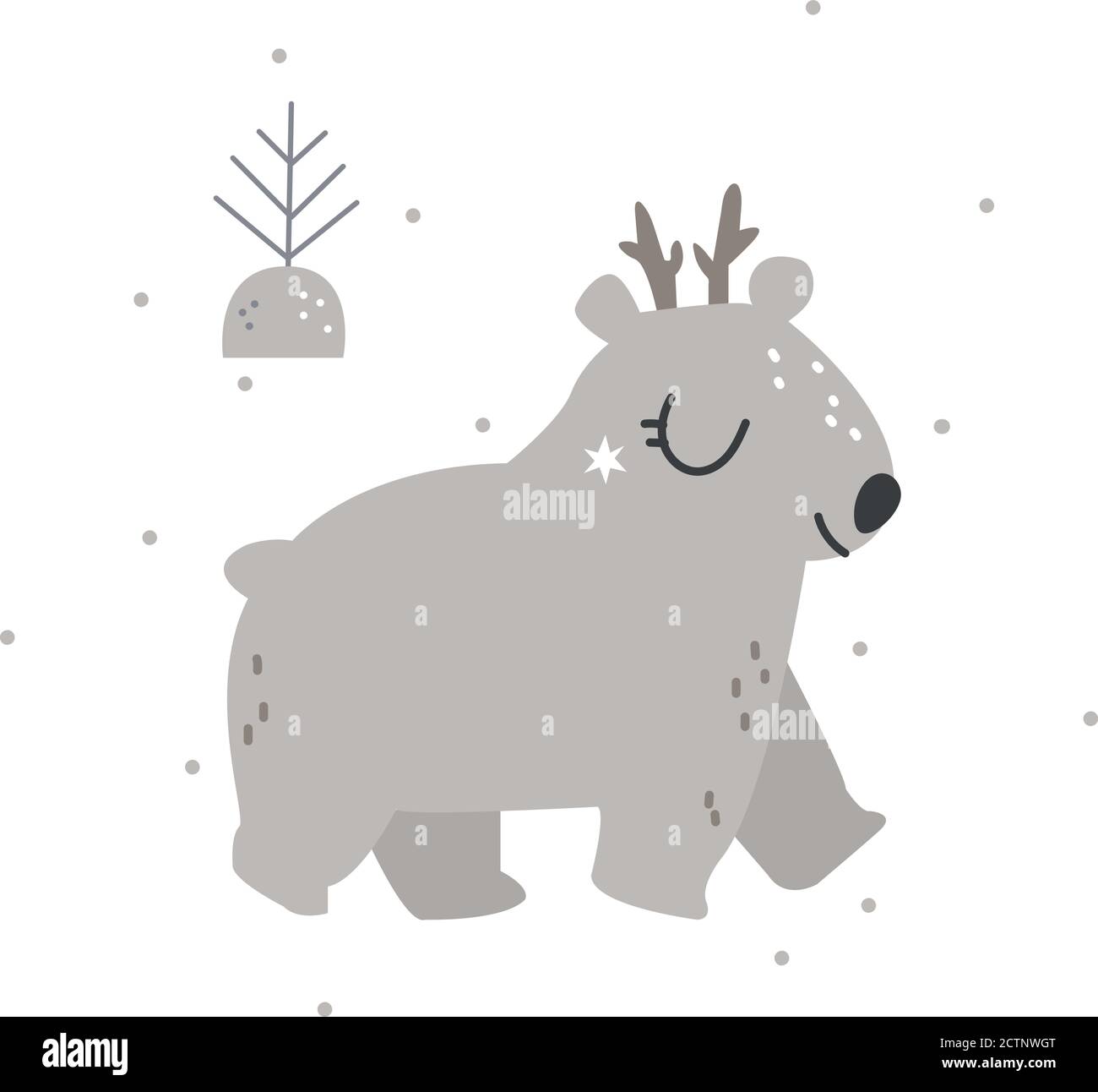 Merry christmas cute bear Stock Vector Images - Alamy