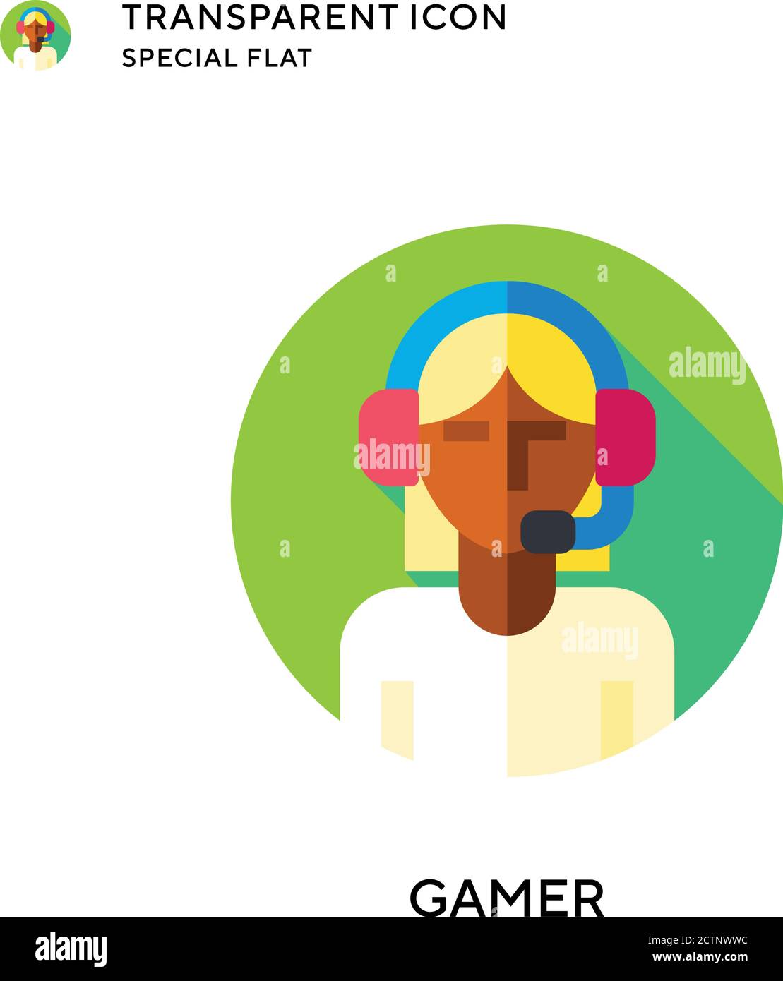 Gamer vector icon. Flat style illustration. EPS 10 vector Stock Vector ...