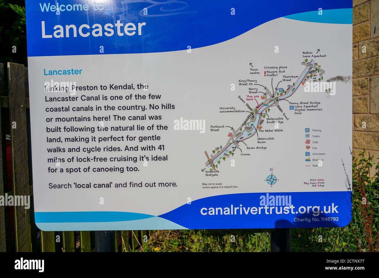 Lancaster Canal sign, Lancaster Stock Photo - Alamy