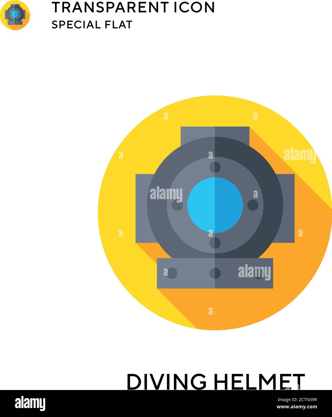 Diving helmet vector icon. Flat style illustration. EPS 10 vector Stock ...