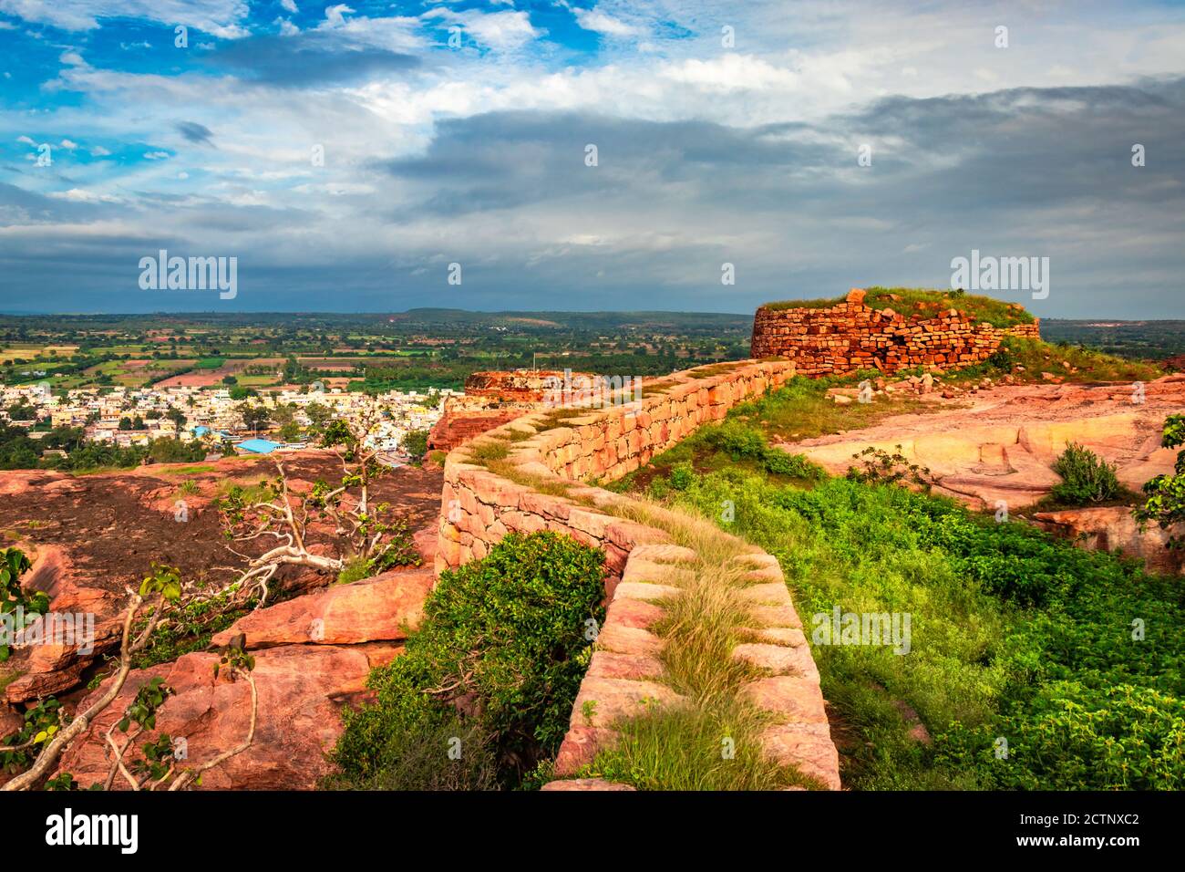 ancient fort architecture with amazing blue sky from flat angle shot is ...