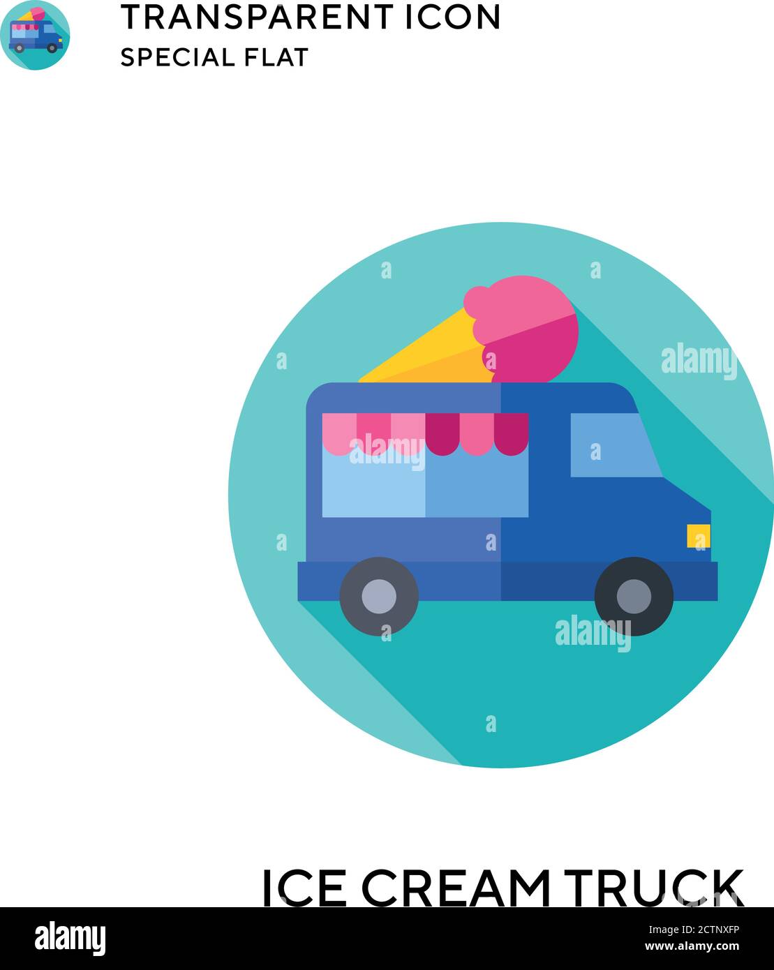 Ice cream truck vector icon. Flat style illustration. EPS 10 vector ...