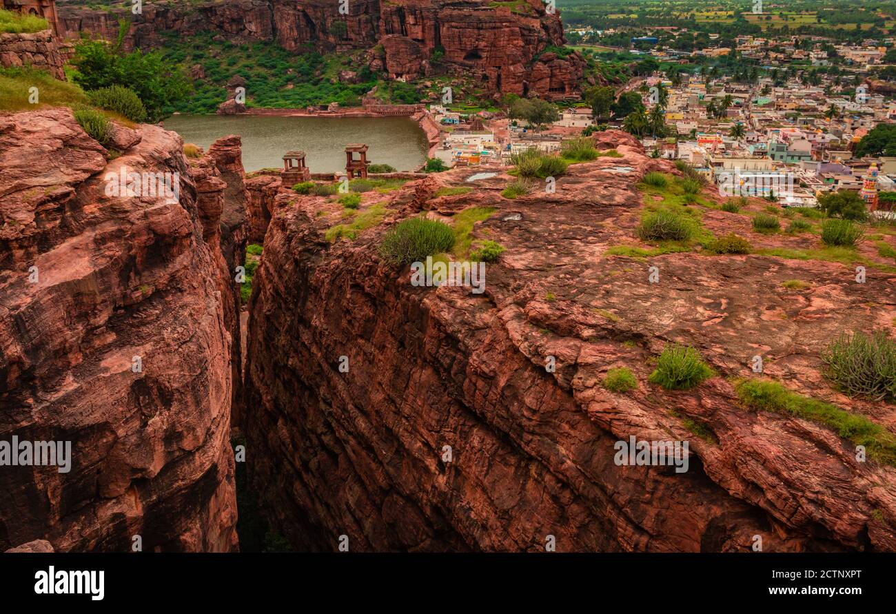Badami rock cut cave temple hi-res stock photography and images - Alamy
