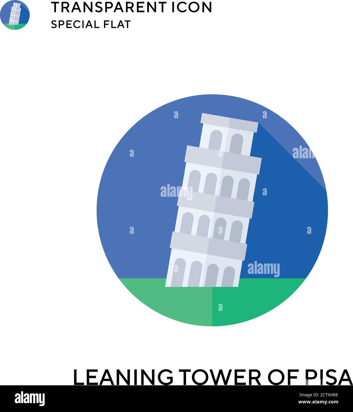 Leaning tower of pisa vector icon. Flat style illustration. EPS 10 ...