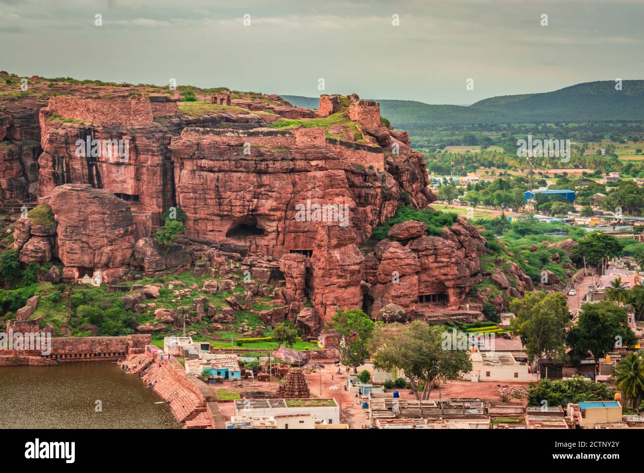mountainous landscape with dramatic sky at morning from flat angle shot ...