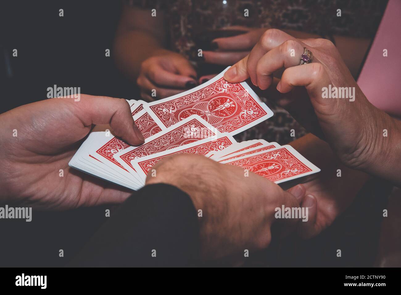 Magician card tricks Stock Photo - Alamy