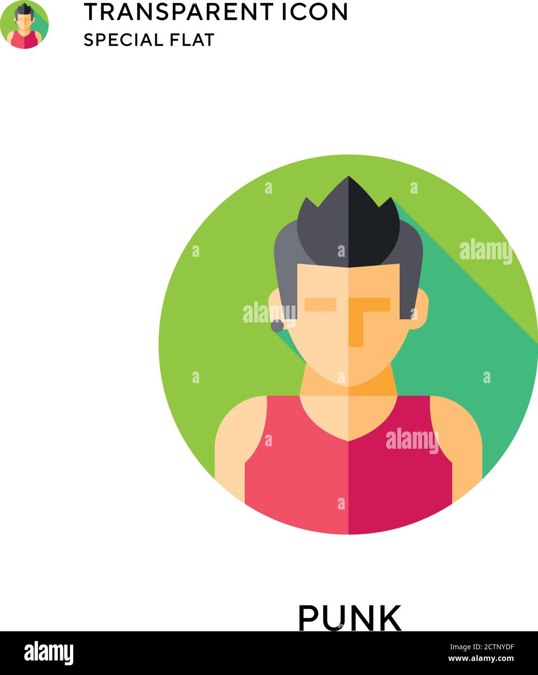 Punk vector icon. Flat style illustration. EPS 10 vector Stock Vector ...